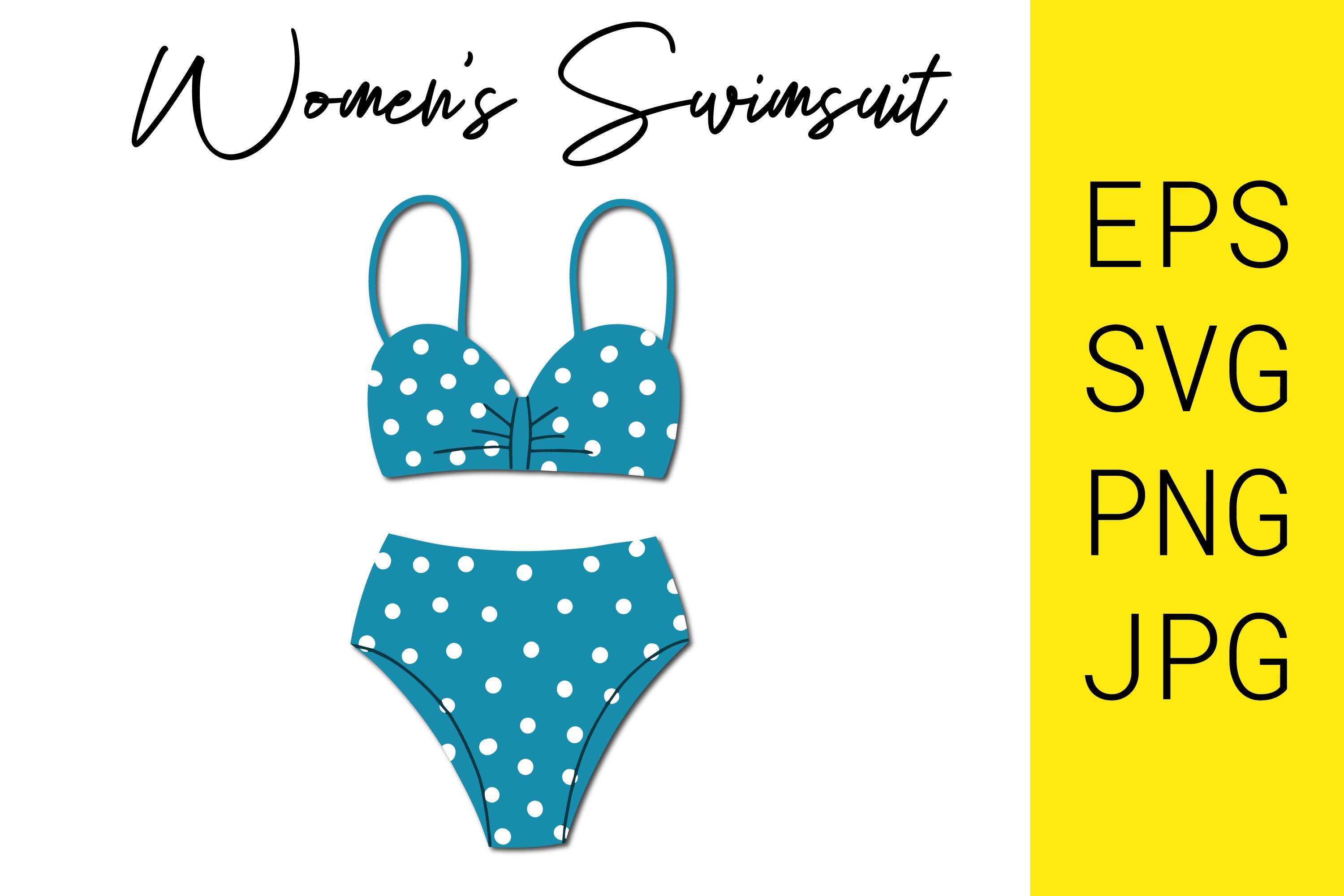 Women's Polka Dot Swimsuit. Vector illustration