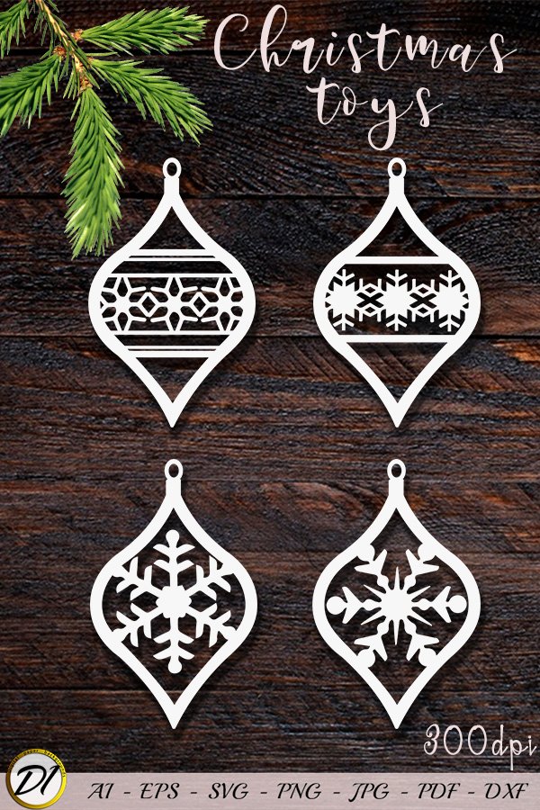 Christmas Ornaments SVG. Cut Files Pack.Christmas (1051224)