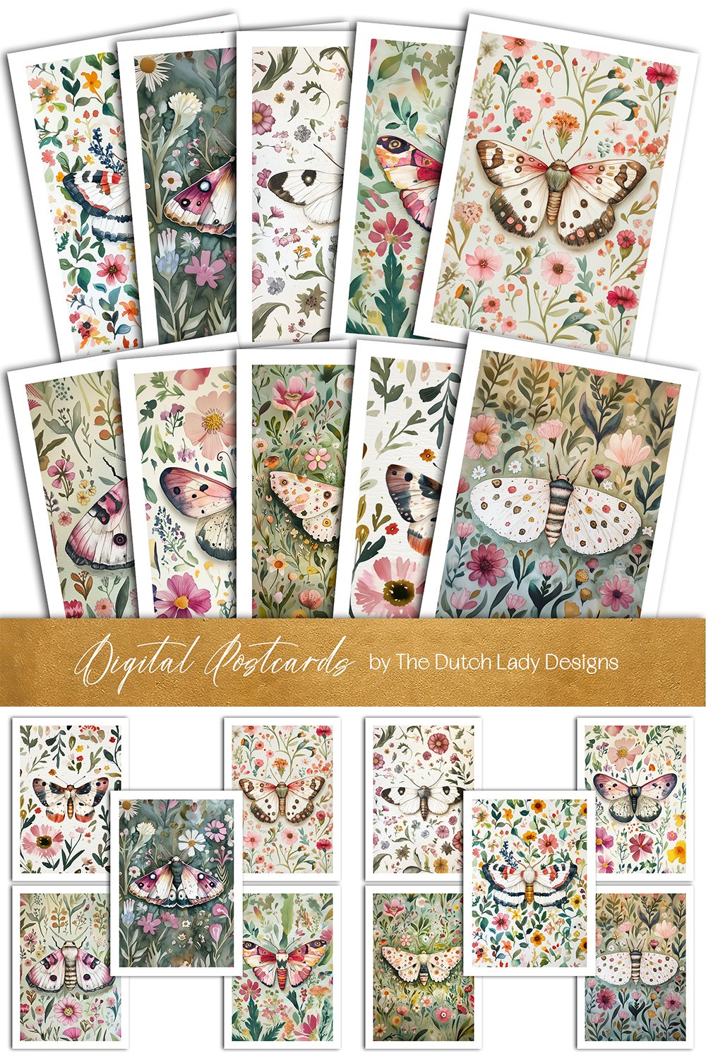 Botanical Butterflies Postcard and Art Print Set