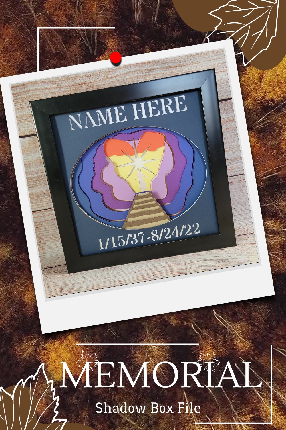 Memorial Svg Shadow Box, 3D Layered Personalized In Memory