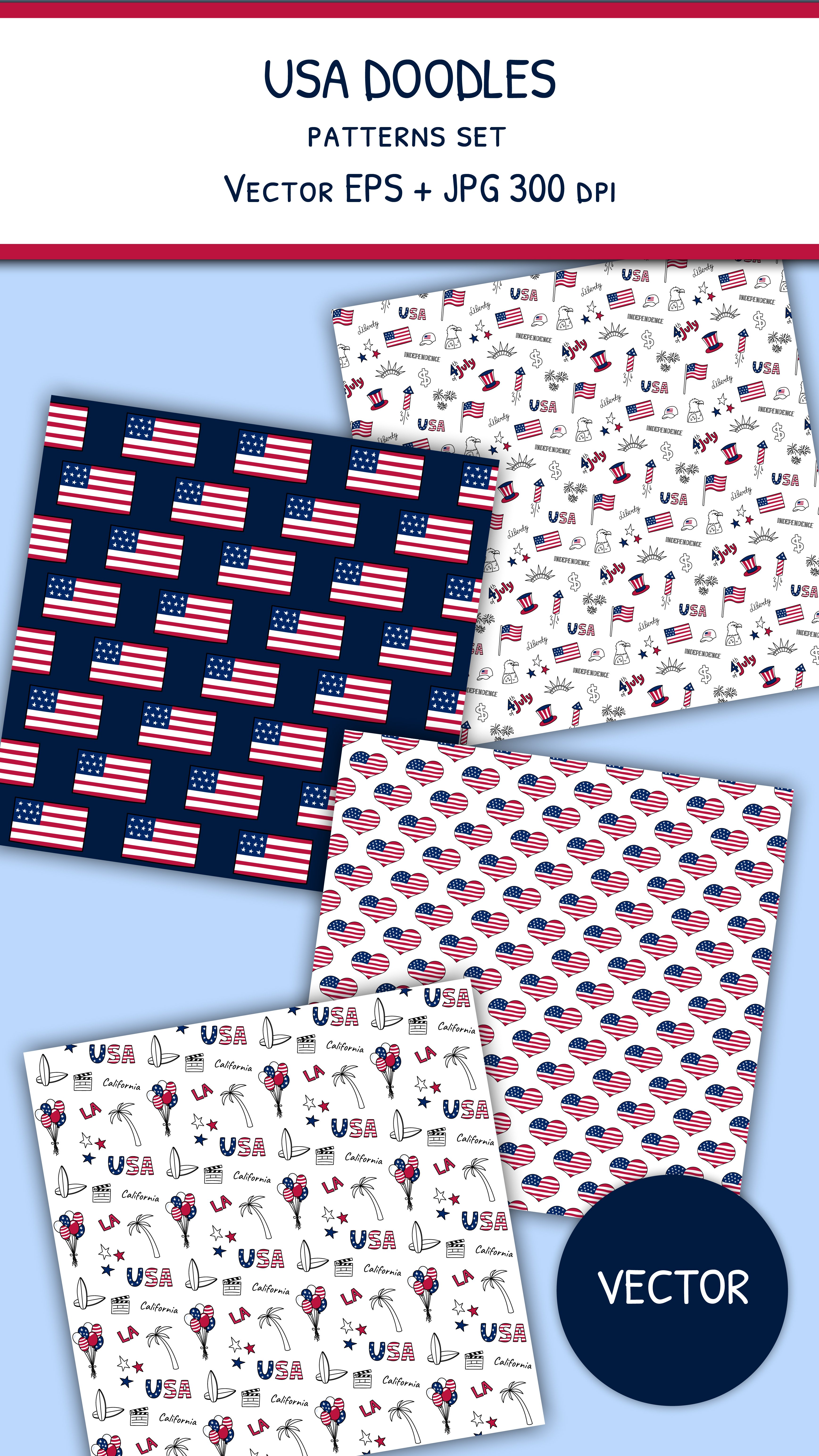 USA Paper | American Patterns | United States Doodles