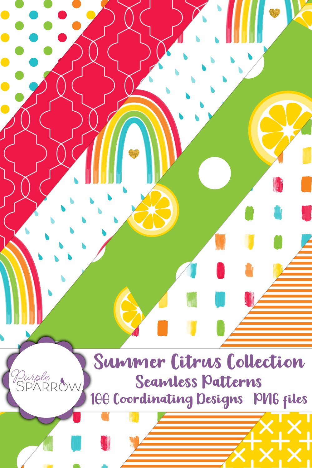 Summer Citrus Seamless Pattern Collection