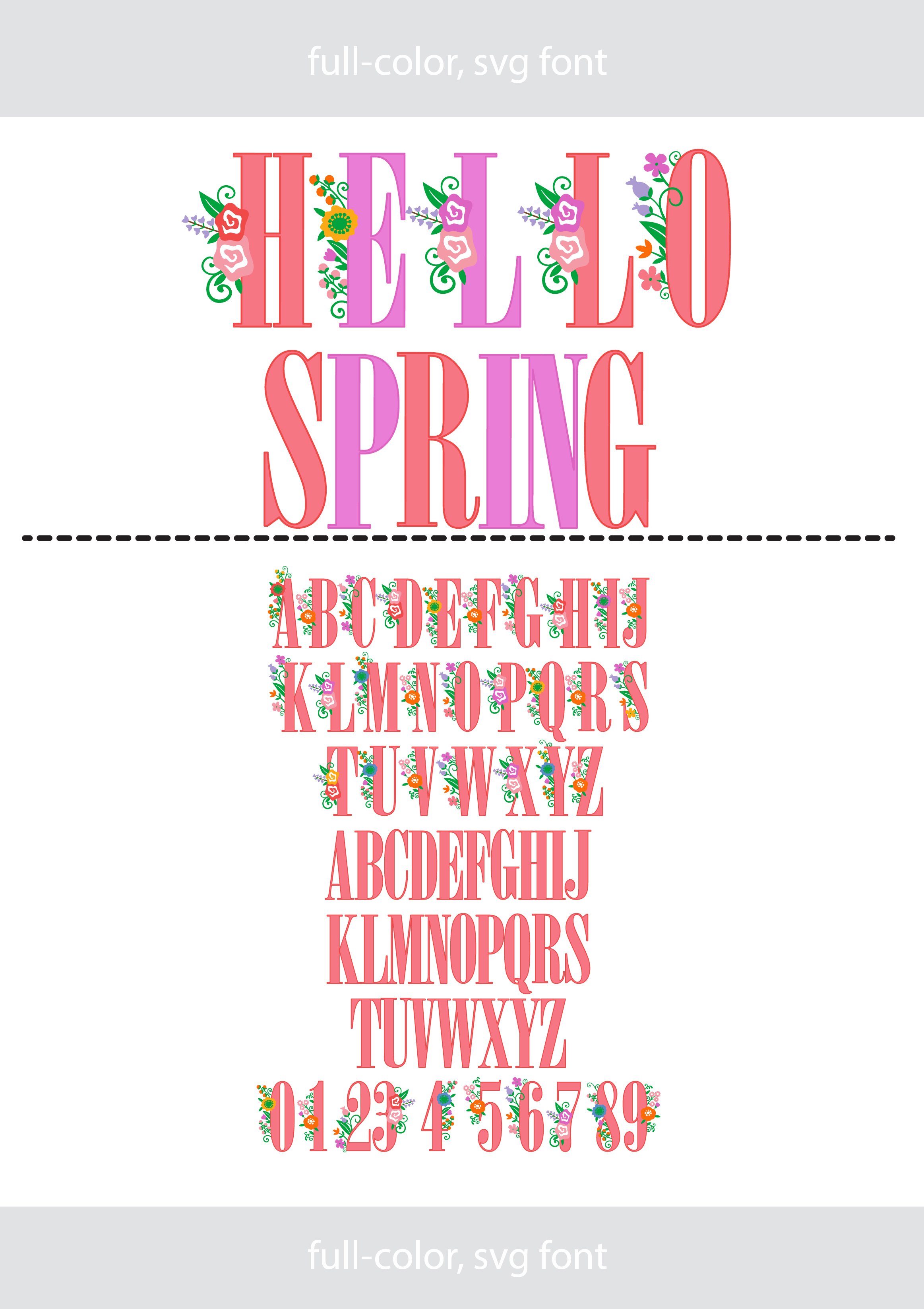 Flower Themed Full Color SVG Font