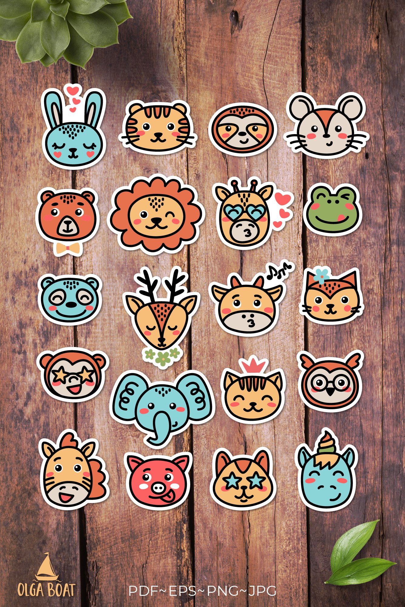 Stickers funny Animal stickers svg Kids stickers planner