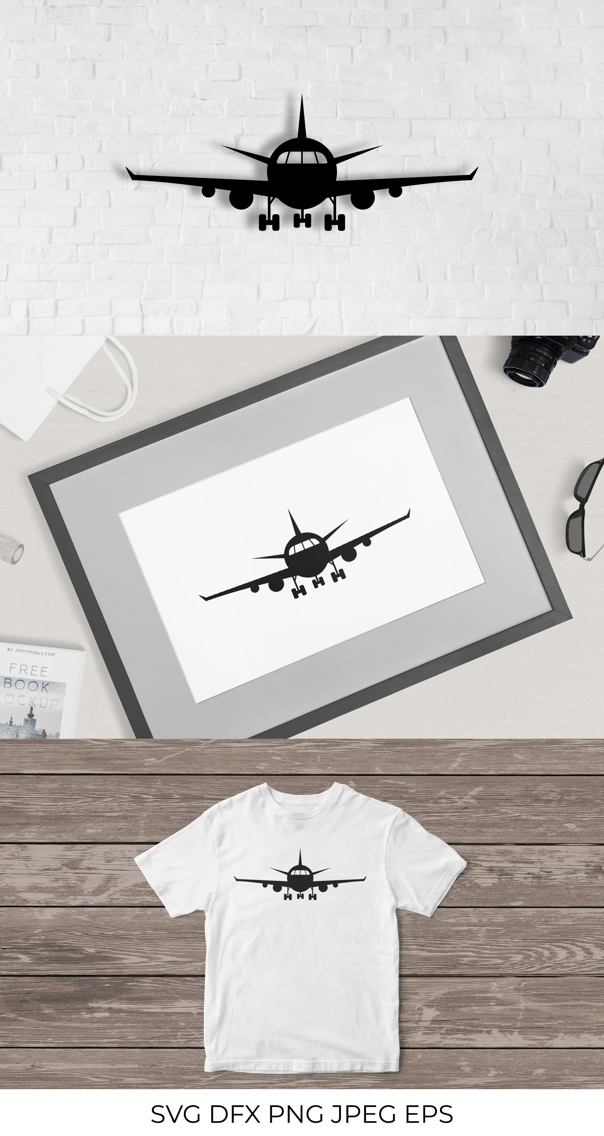 Airplane SVG cut file. Plane vector icon.
