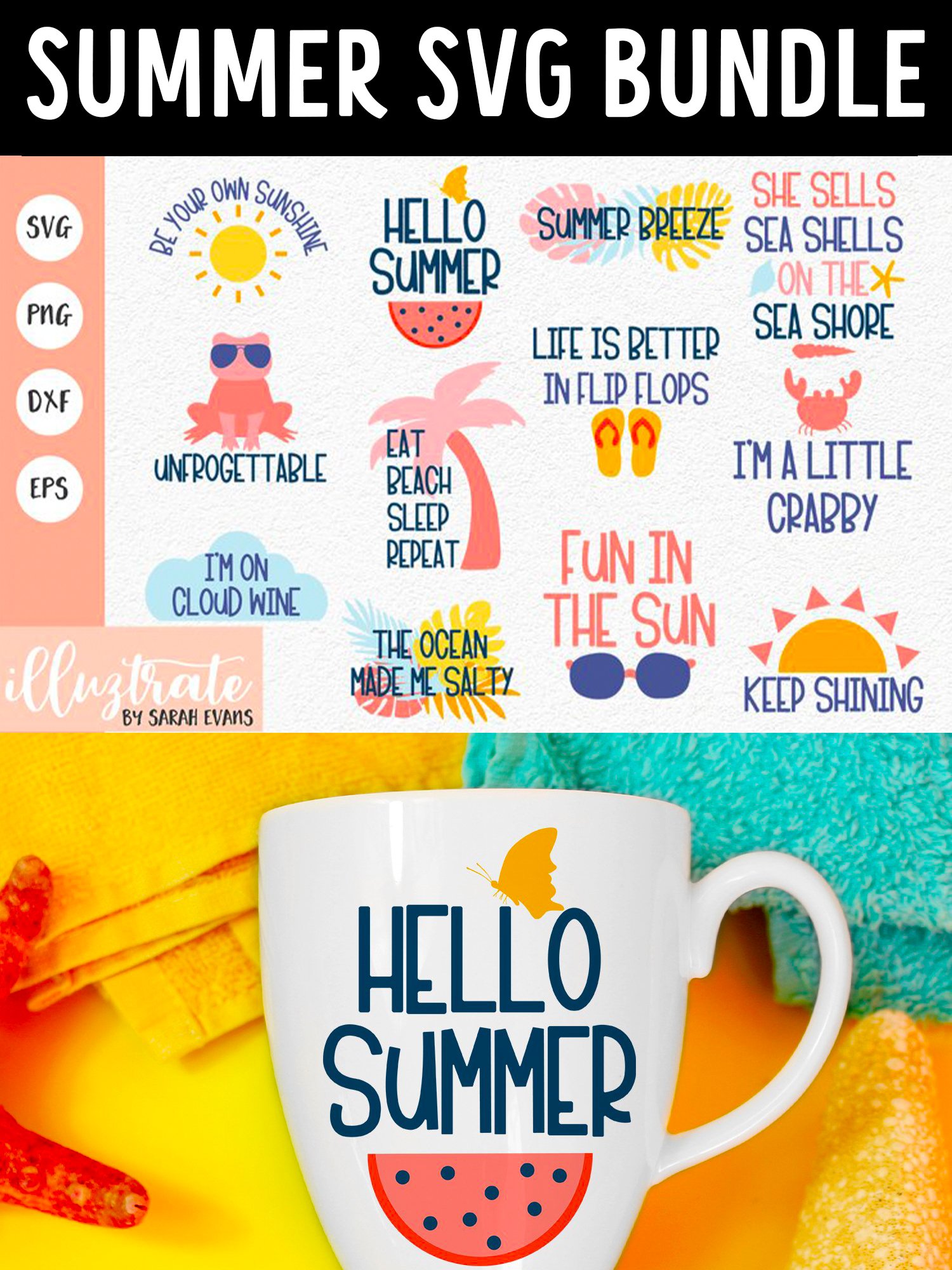 Summer SVG Bundle | Summer Quotes Bundle