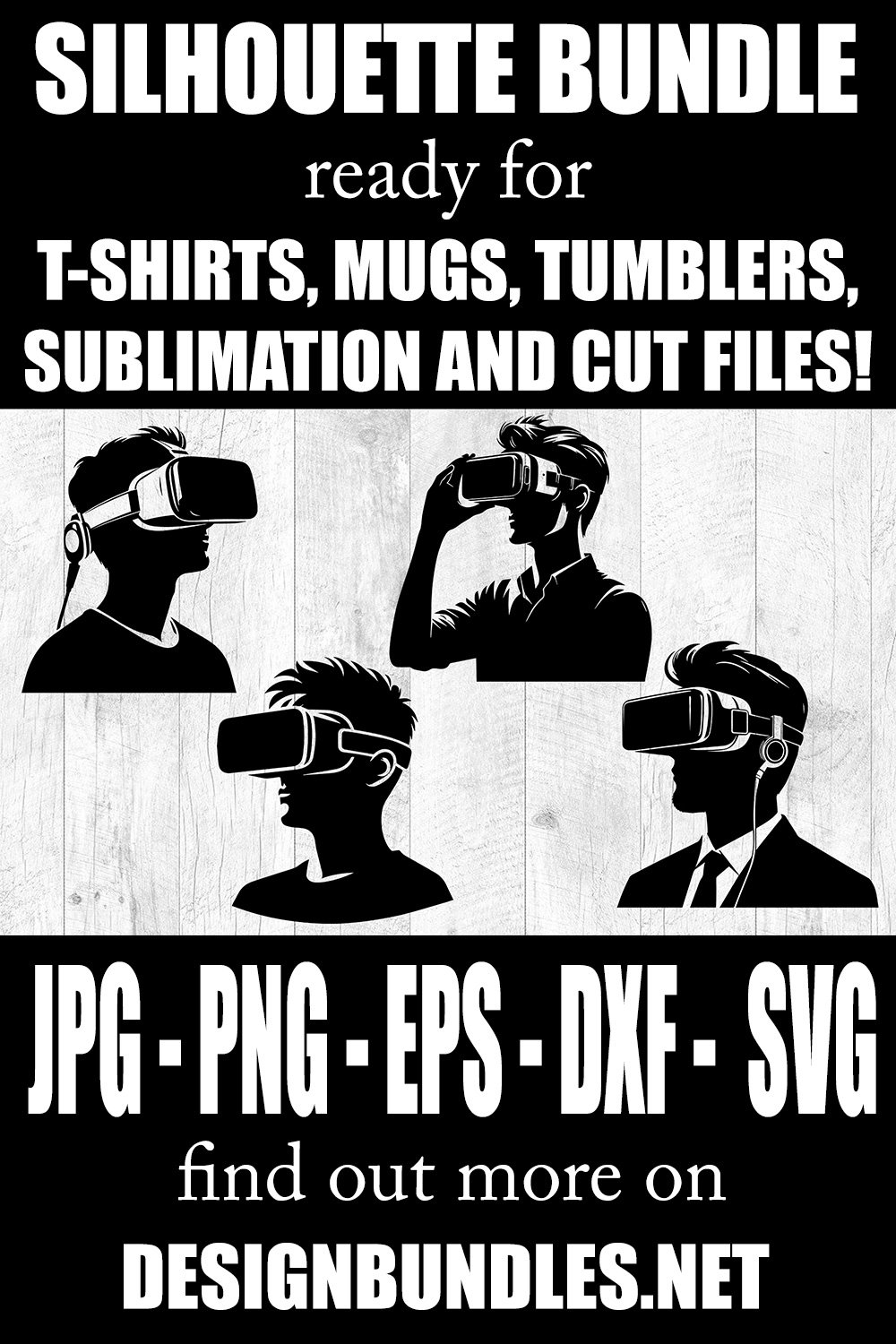 Man Using VR Headset Silhouettes SVG EPS PNG (3363175)