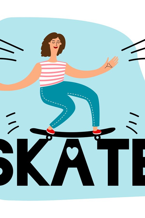 Women skateboarding icon