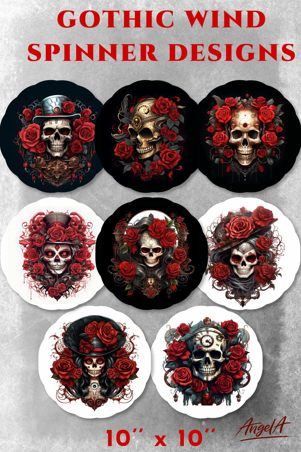 3d skull wind spinner sublimation bundle / skulls and roses