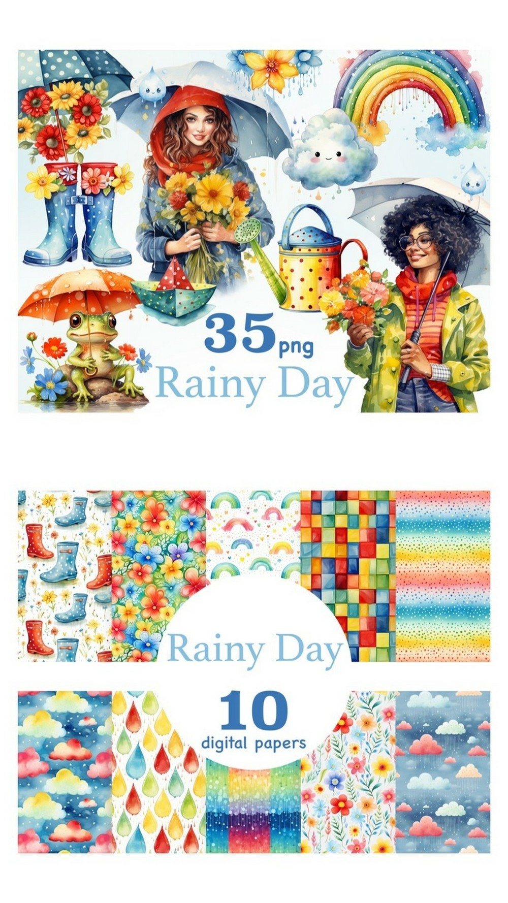 Rainy Day Clipart | Spring Clipart Bundle
