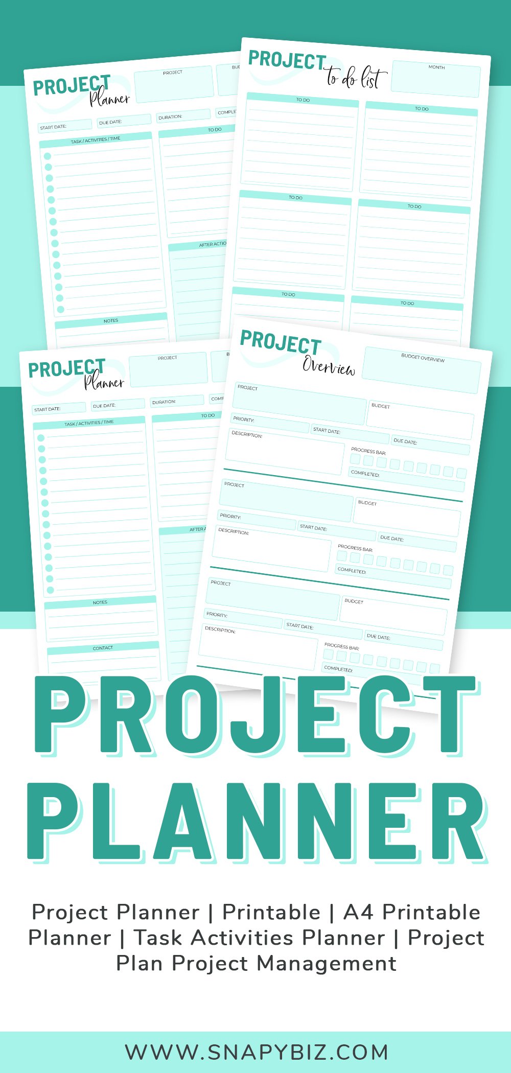 A4 Project Printable Planner | Project Planner PDF