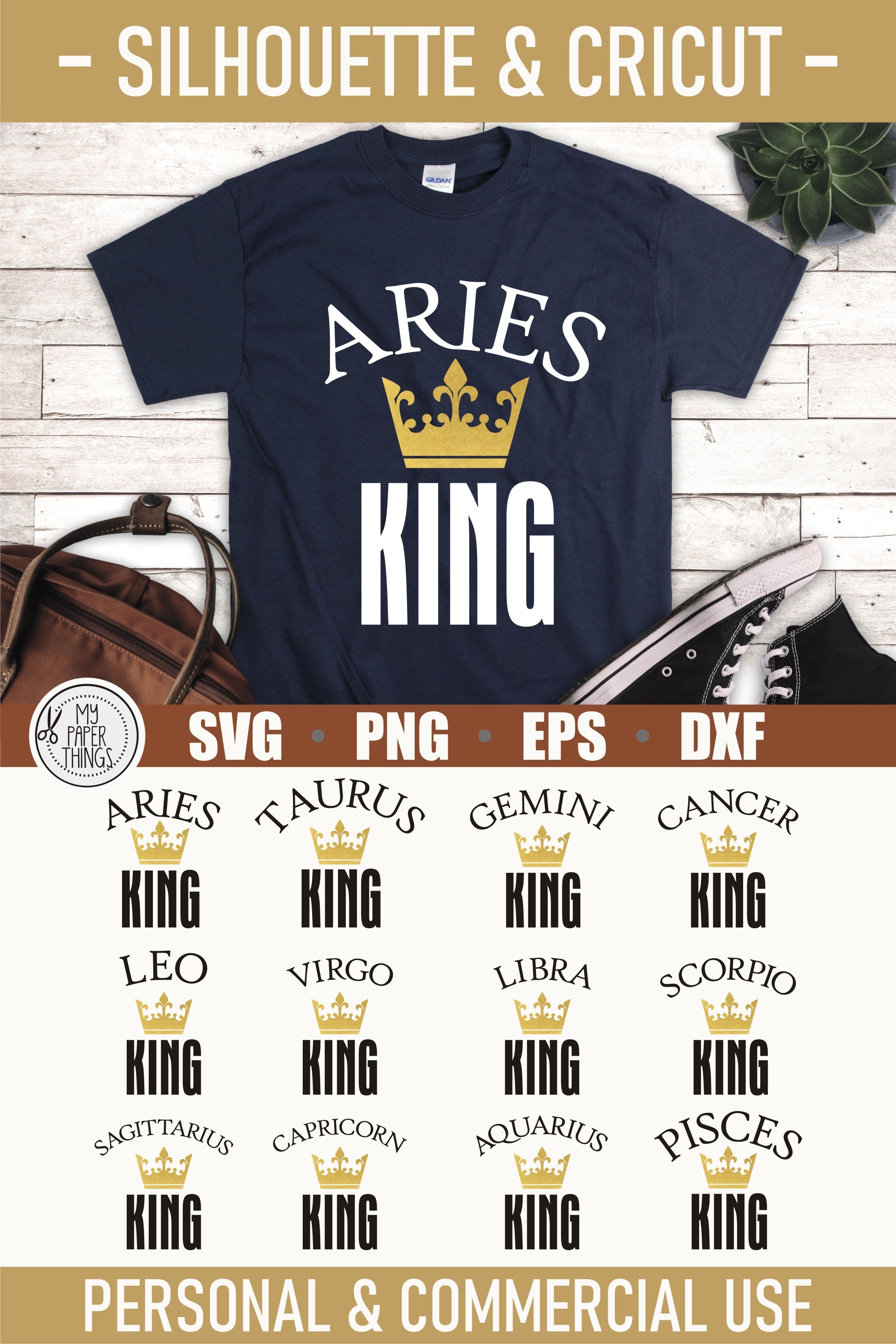 King zodiac svg bundle | Men's birthday svg | Zodiac sign
