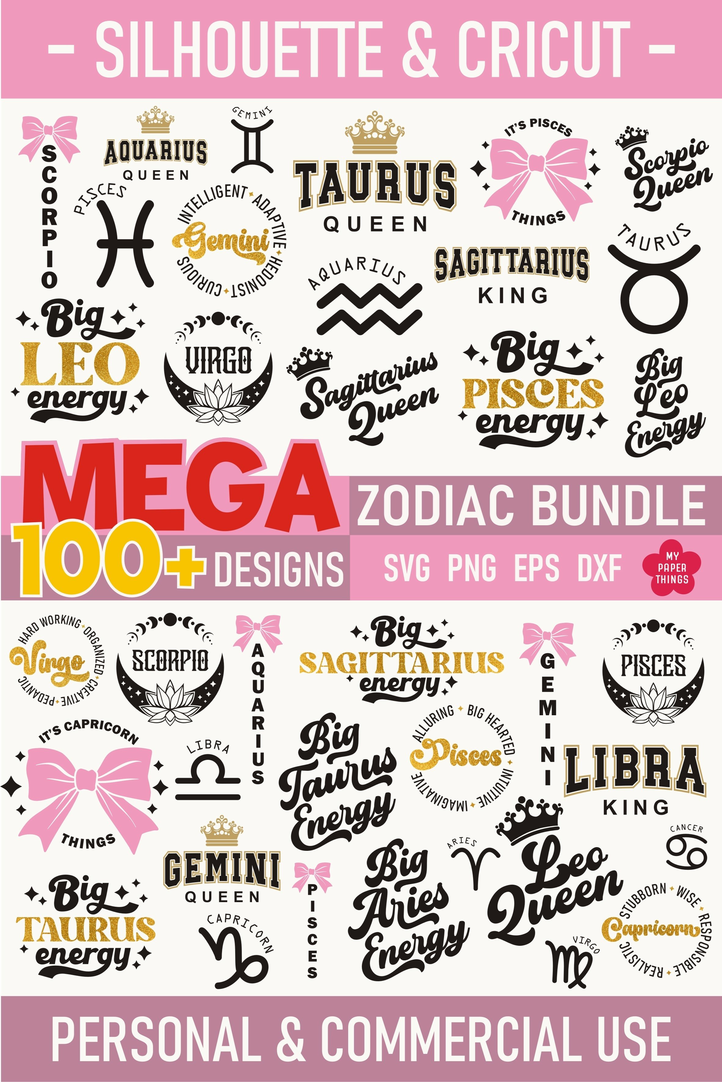 Mega zodiac sign svg bundle