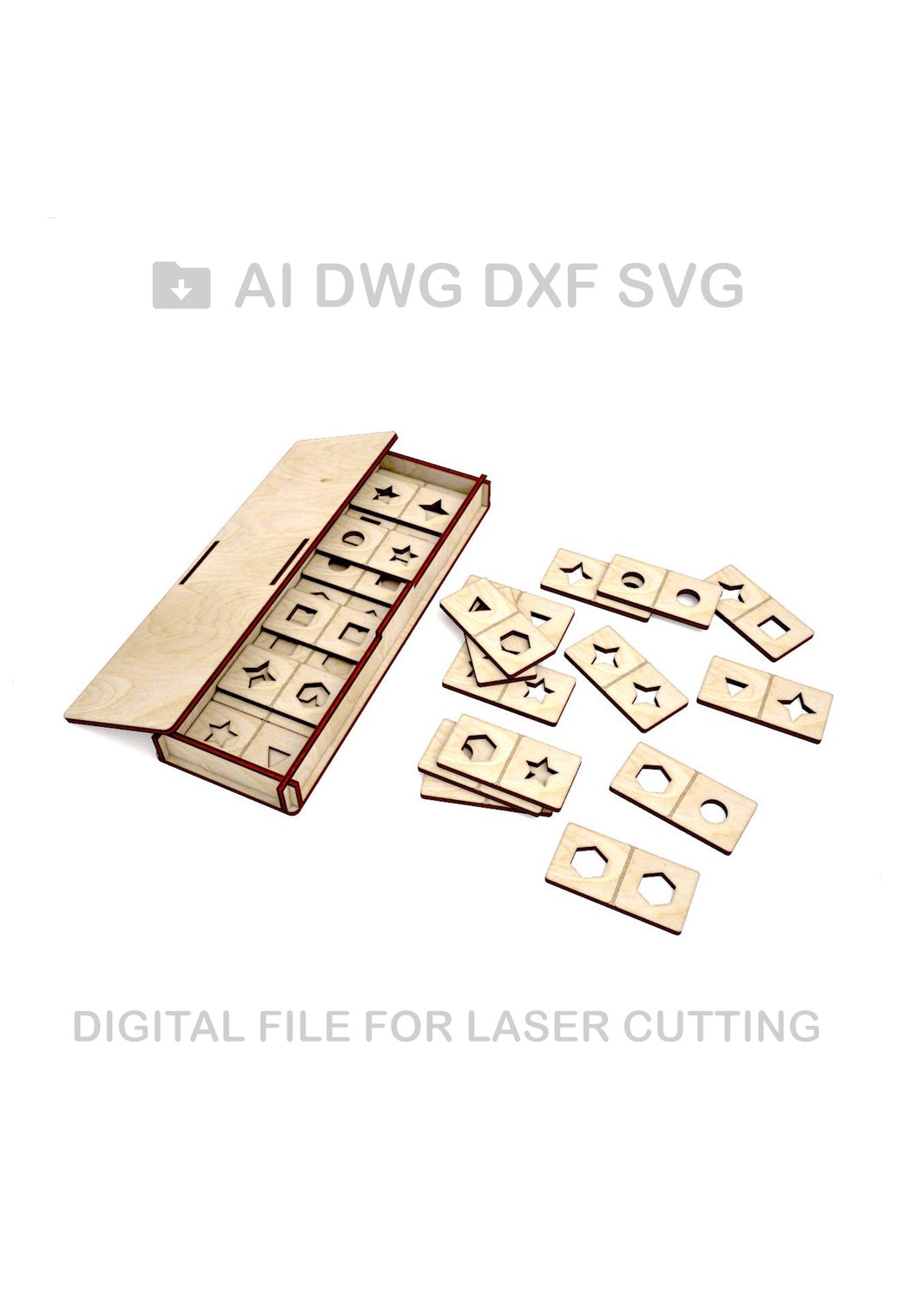 Dominoes laser cut file, domino set, family game (1980935)