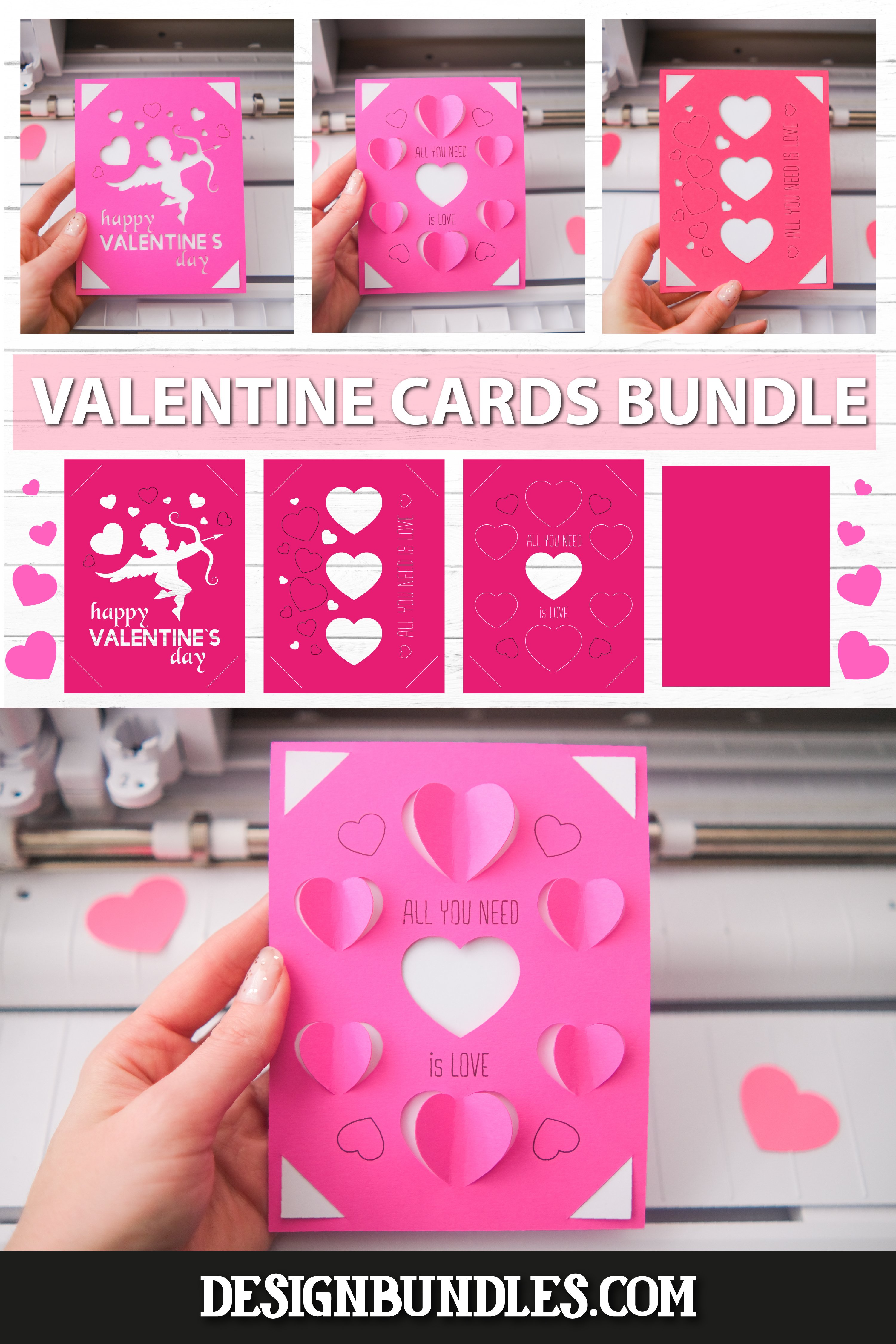 Valentine Card SVGs bundle, Happy Valentine's SVG (1705416)