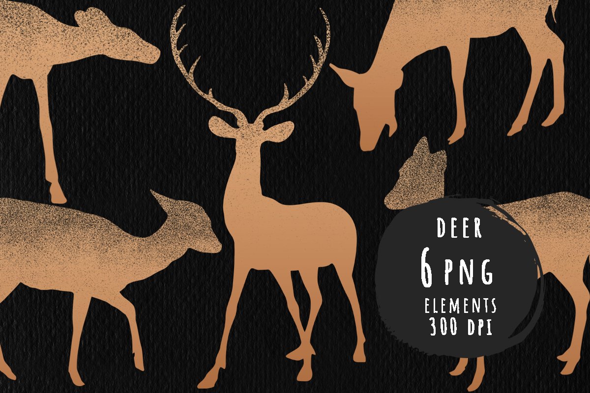 Deer and fallow deer elements bundle