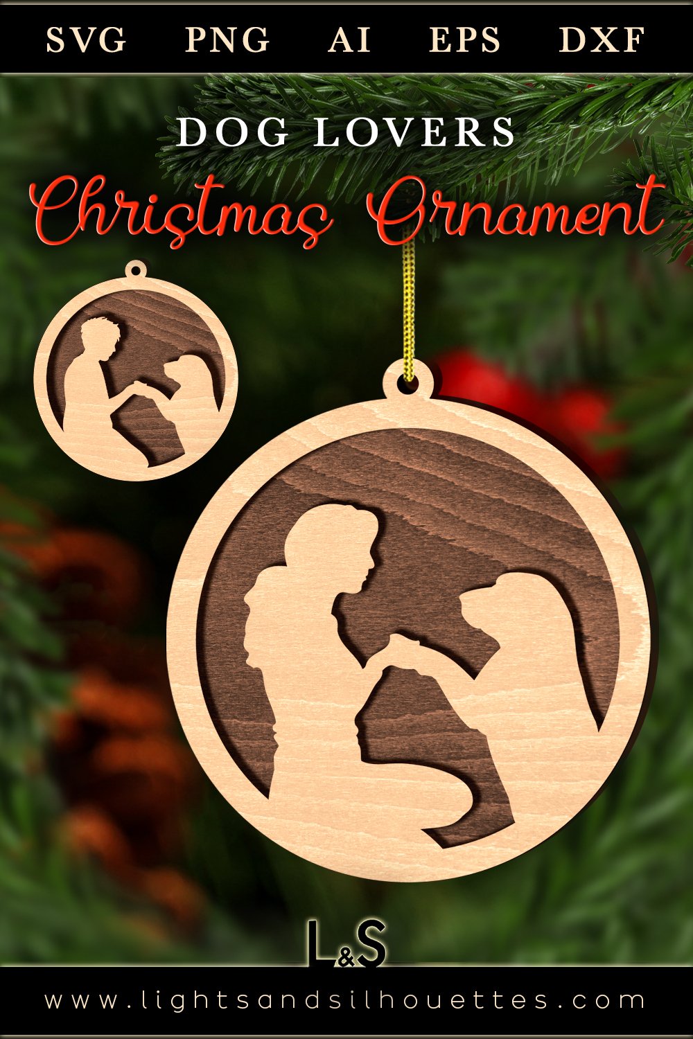 Dog Ornament Svg | Christmas Laser Cut Files