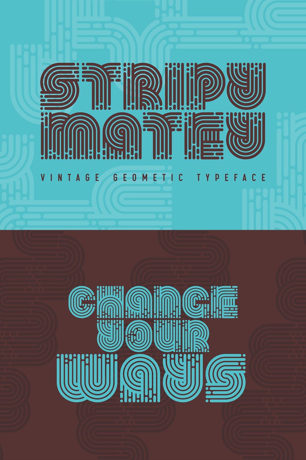 Stripy Matey - Geometric Font