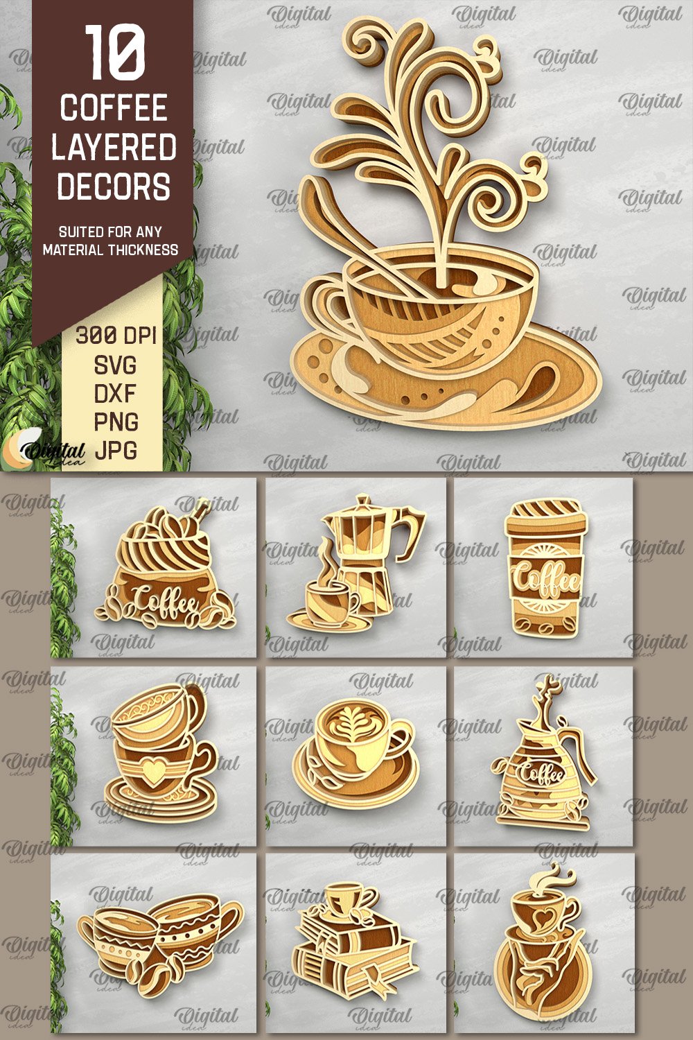 Coffee Layered Wall Decor LaserCut Bundle. Coffee Design SVG