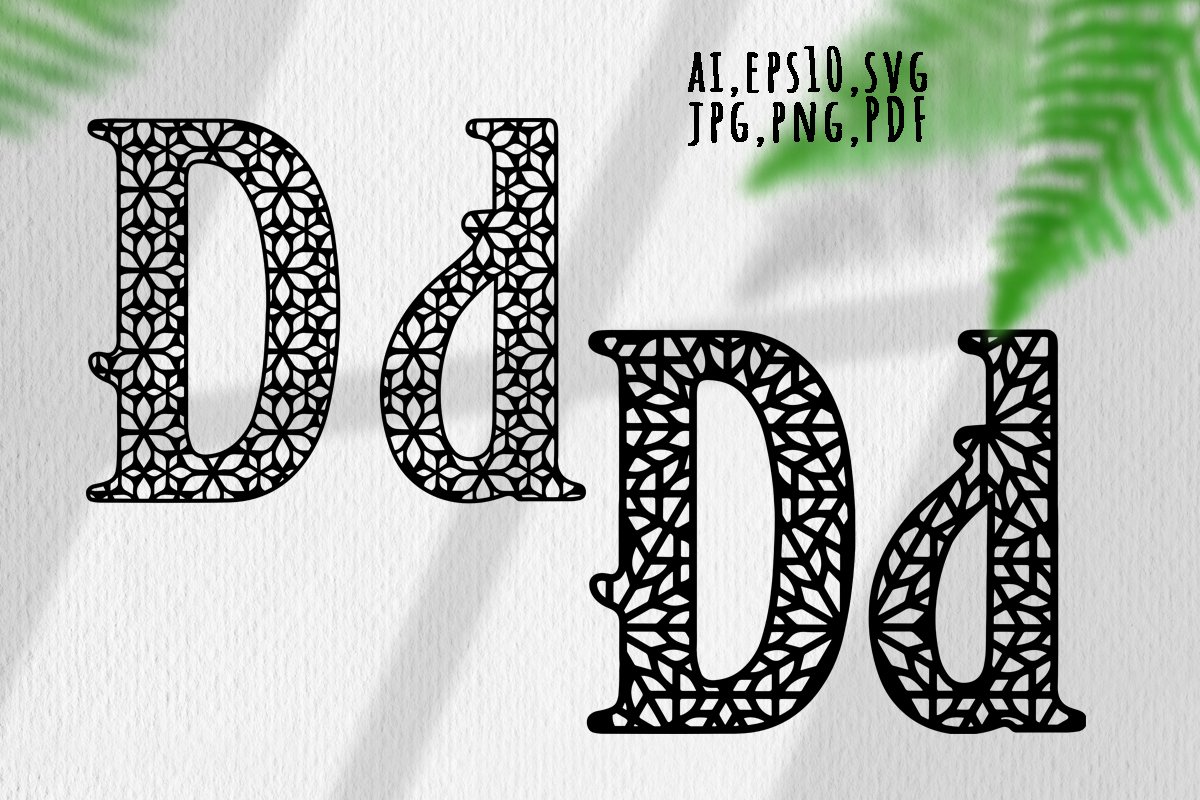Decorative letter D. SVG Cut file