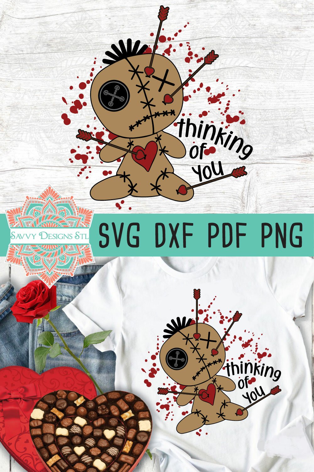 Thinking Of You Anti Valentine Voodoo Doll for Cut or Print