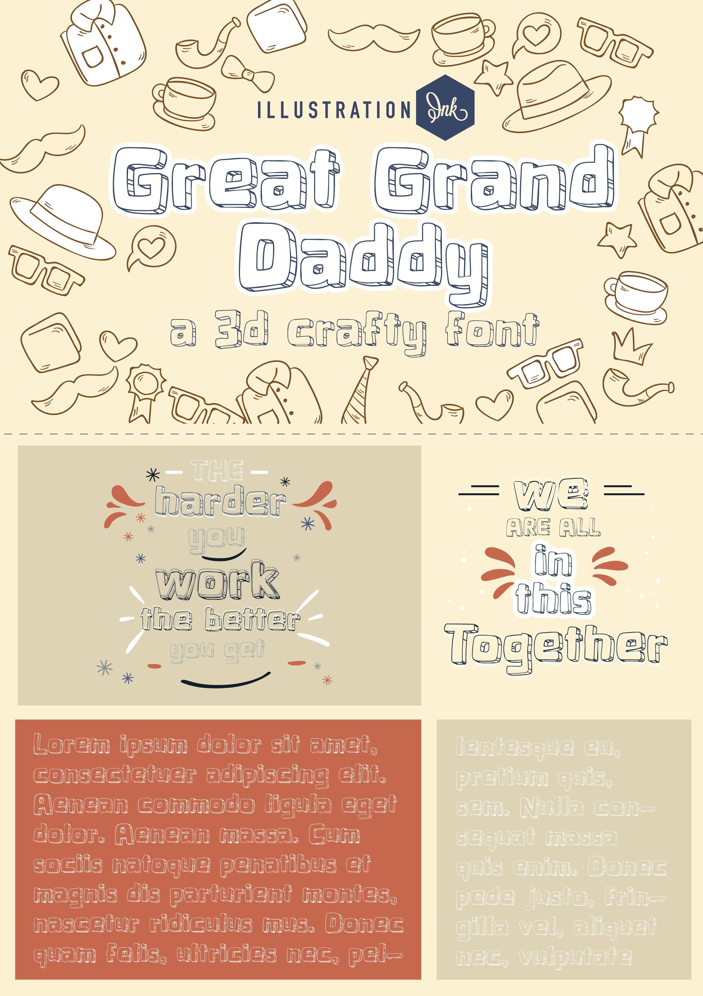 Hand-crafted font for dads and father's day