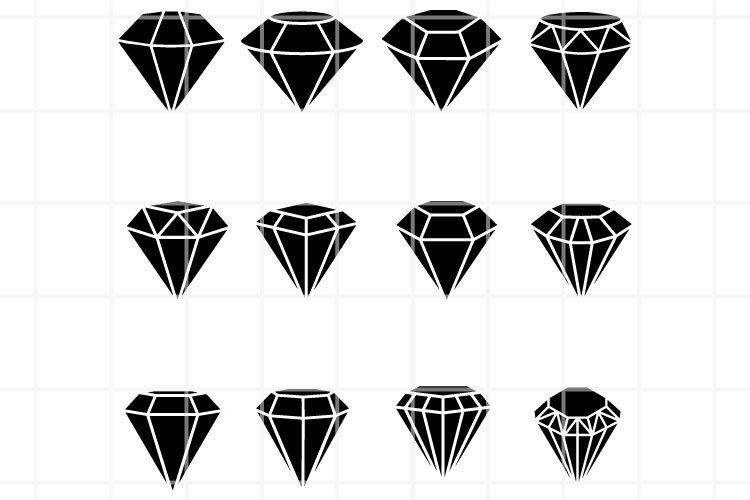 Gem SVG set for cut. Diamond print. Jewel cutting.