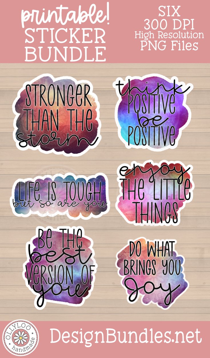 Motivational Sticker Bundle | Printable Sticker Bundle