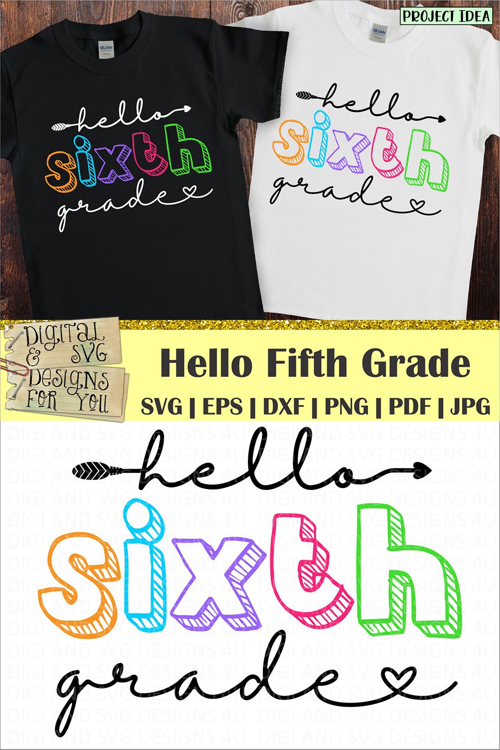 Hello Sixth Grade svg | Back to school | School svg