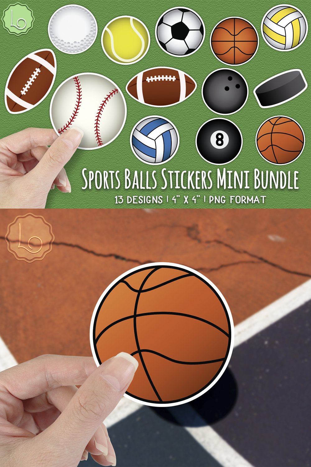 13 Sports Balls Stickers Mini Bundle