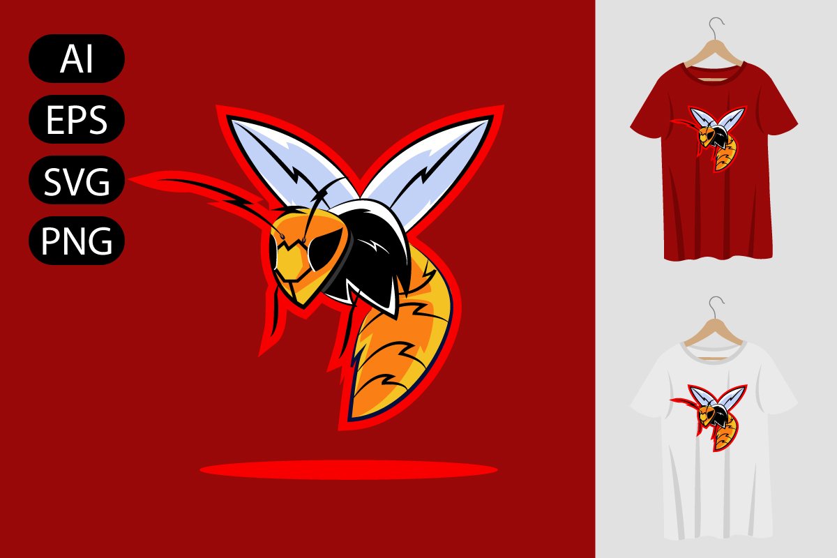 Bee Logo Mascot Design SVG