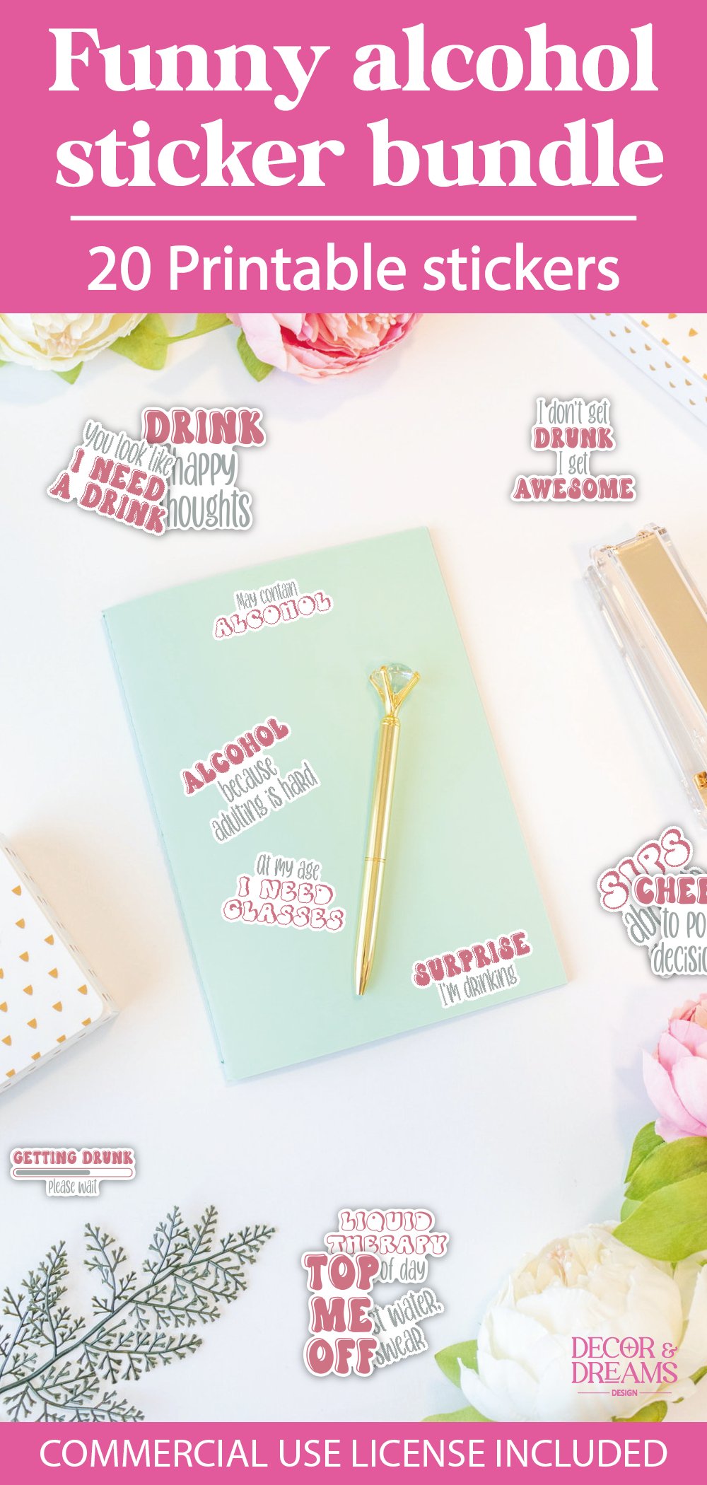 Funny Alcohol Sticker Bundle | Drinking Stickers | Vol 1