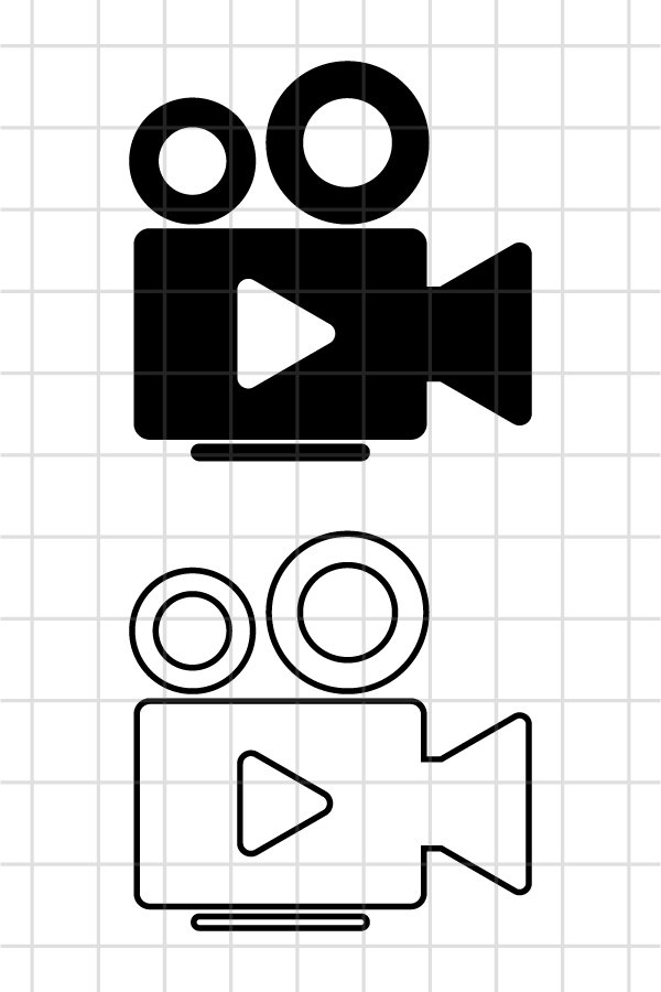 Video camera icons, vector, AI and EPS symbol for web site.