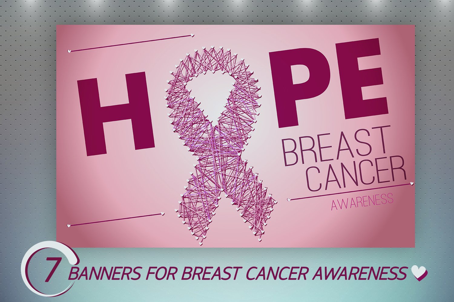7 banners for breast cancer awareness. (896416)