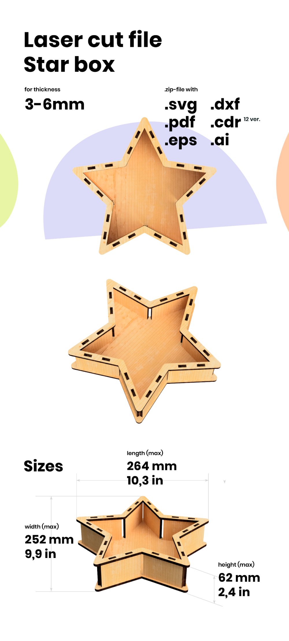 Star box Star Basket vector for CNC svg vector file