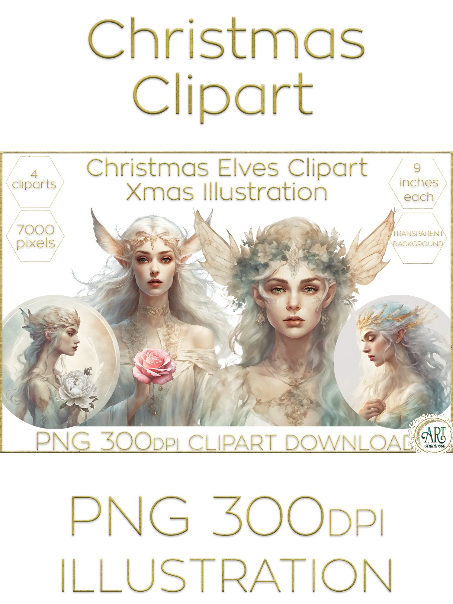 Magic Fantasy Elf clipart Magic Elves printable graphics PNG
