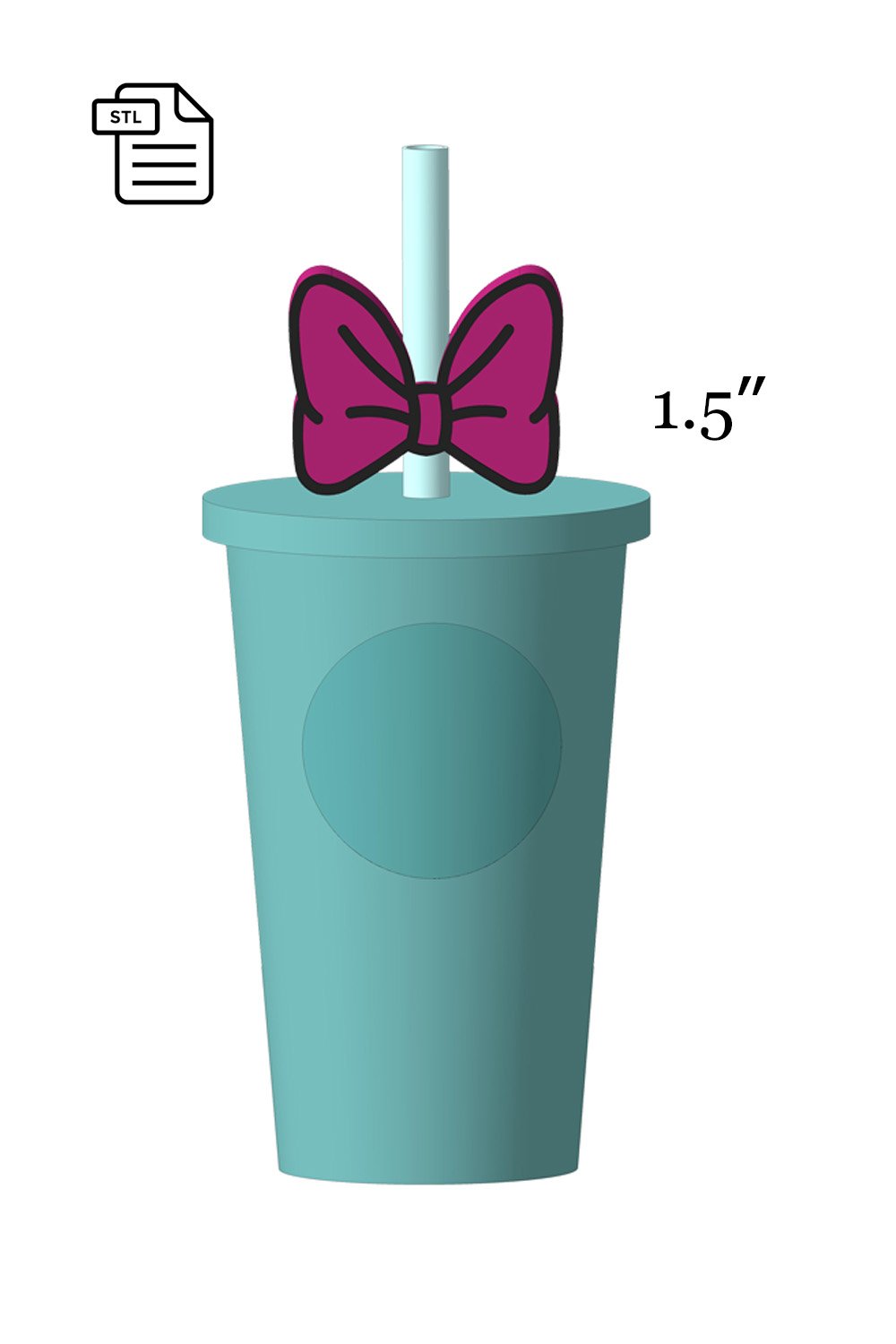 Bow Straw Topper STL File for 3D Printing (2546037)