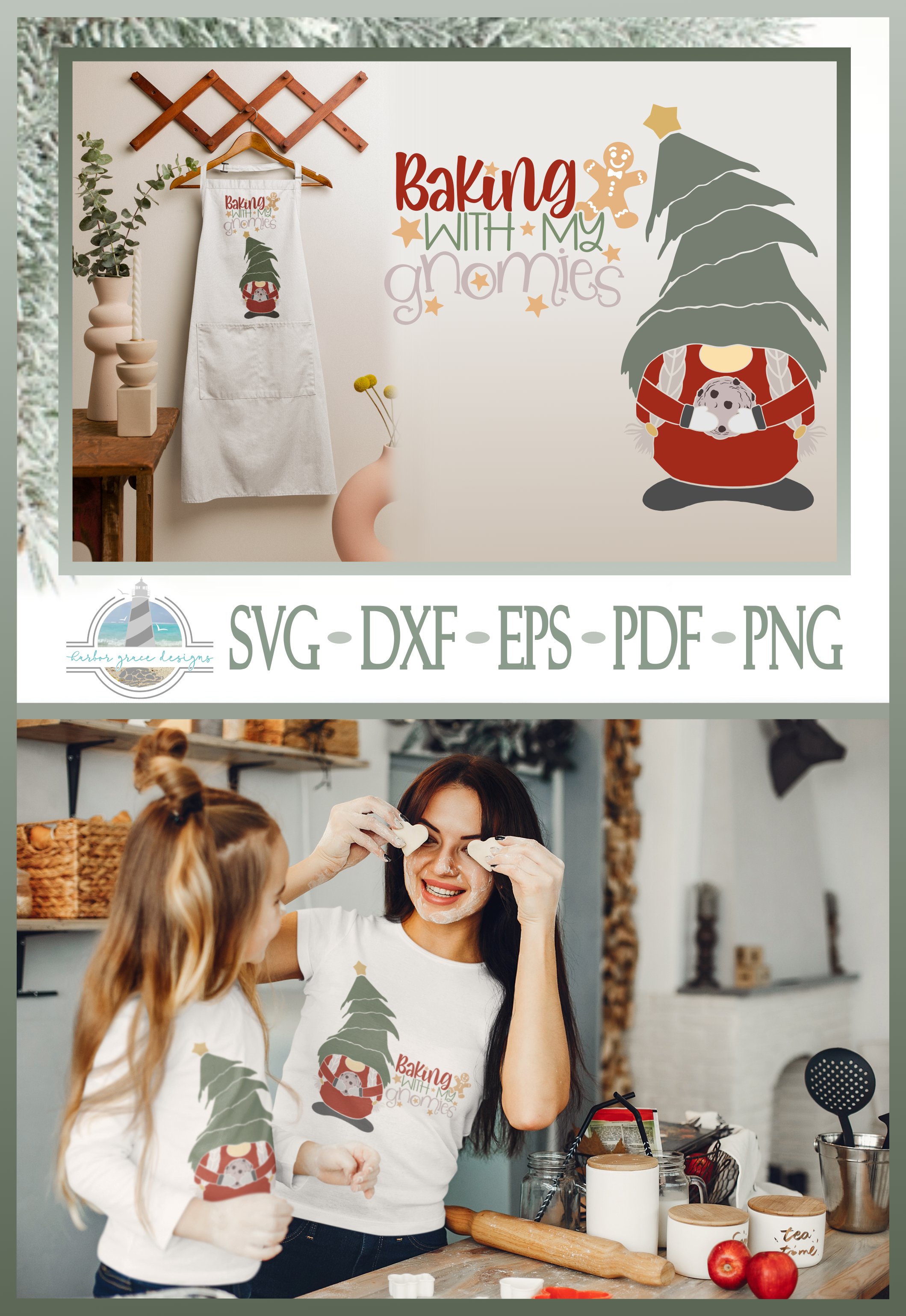 Baking with my Gnomies | Christmas Gnome SVG | Quote SVG