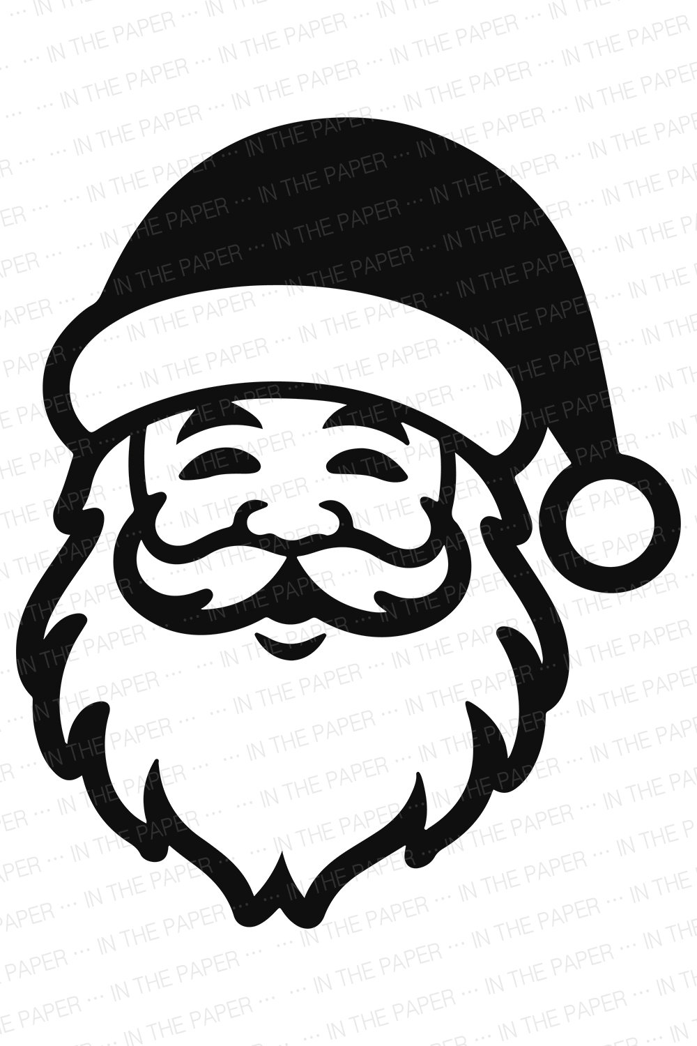 Santa Claus Face Black Silhouette SVG PNG (2896697)