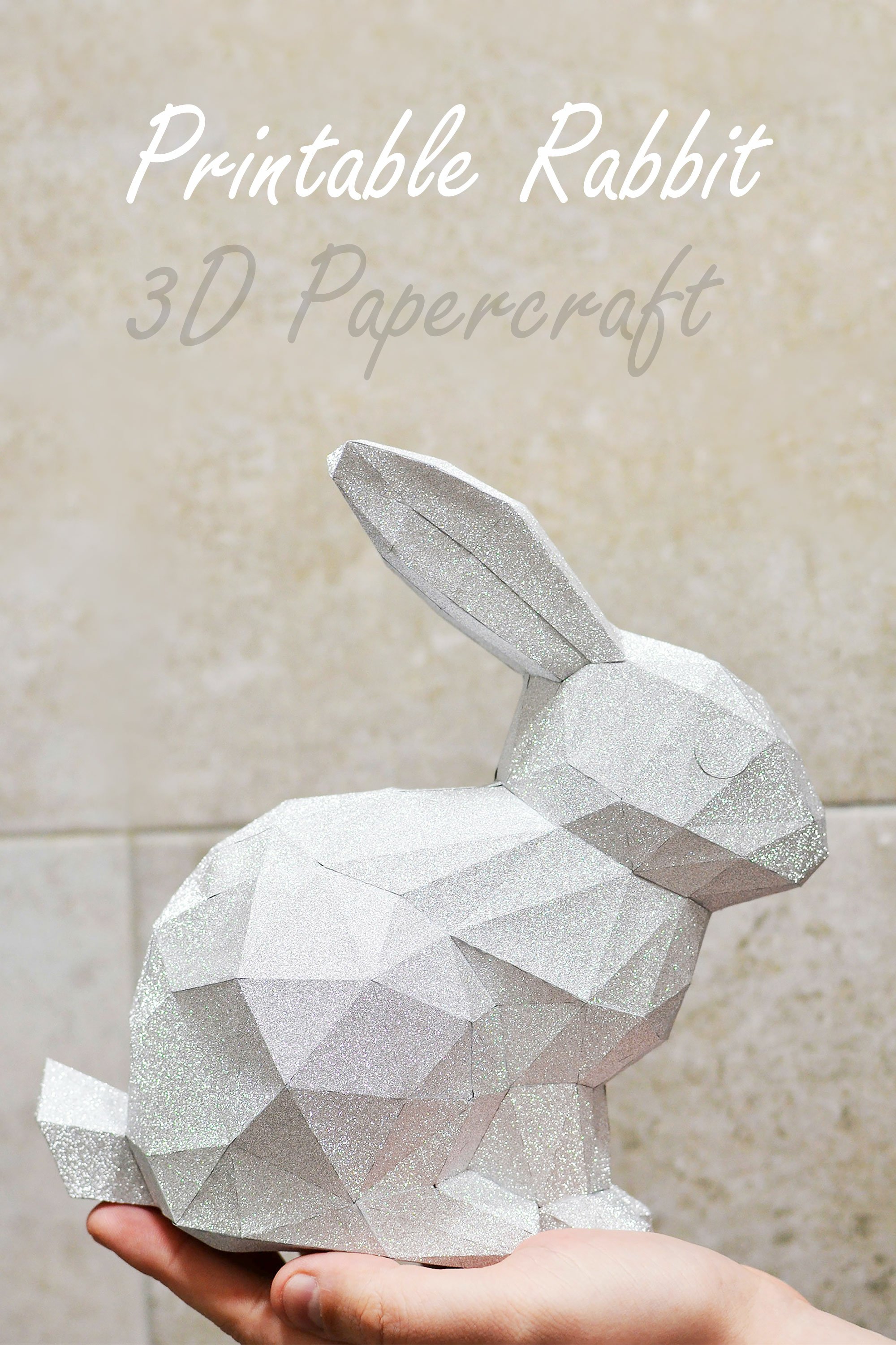 DIY Paper Rabbit 3D Papercraft Printable PDF