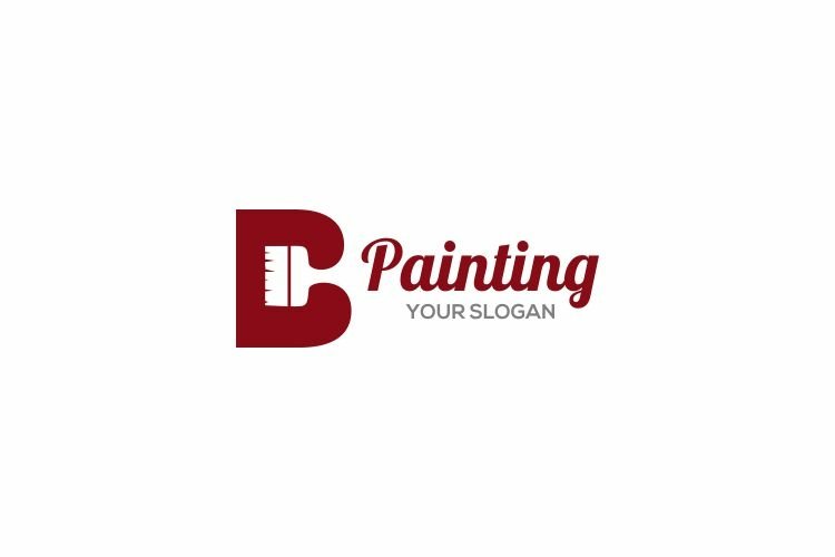 B Painting Logo Design Vector