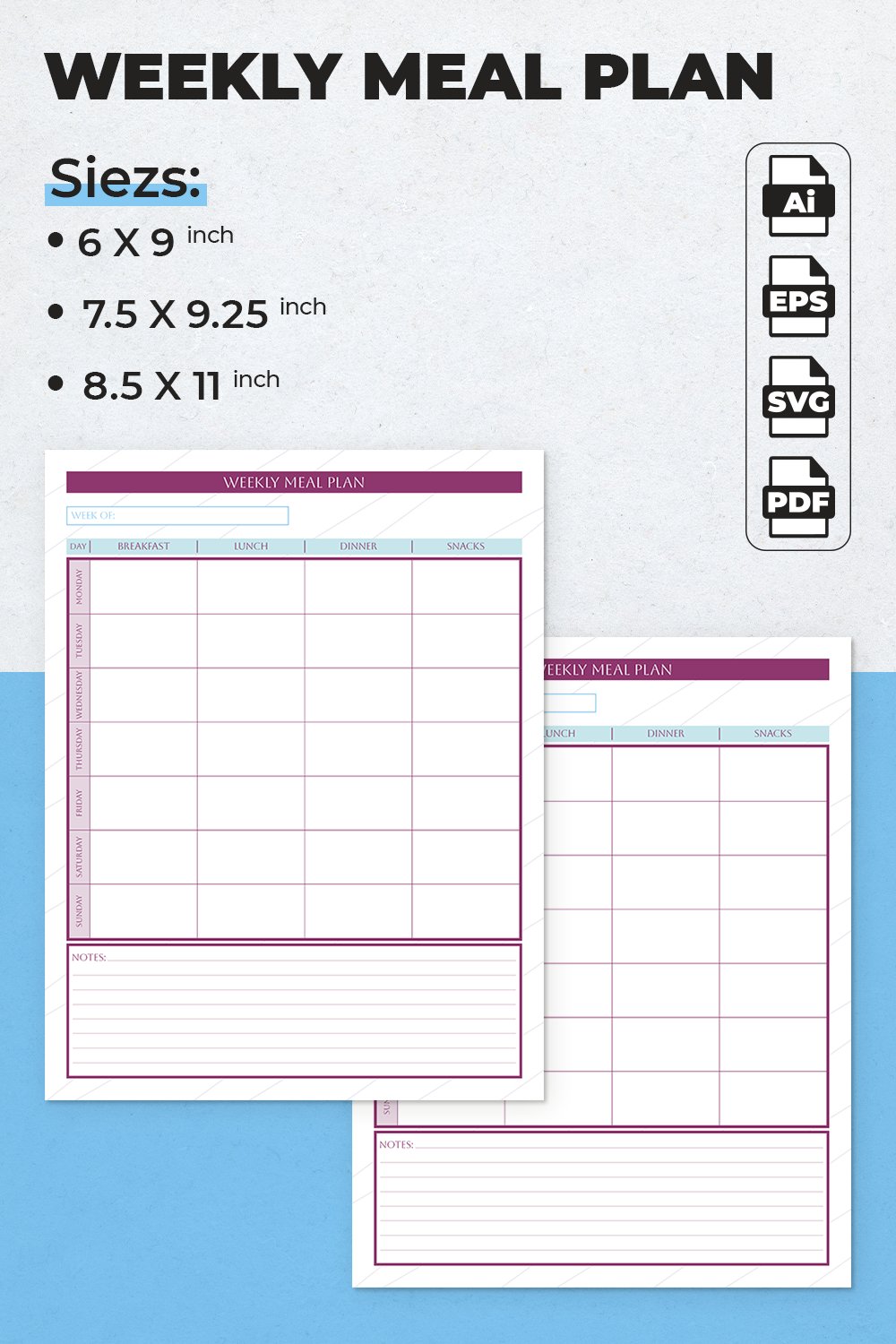 Weekly Meal Plan | Printable Template