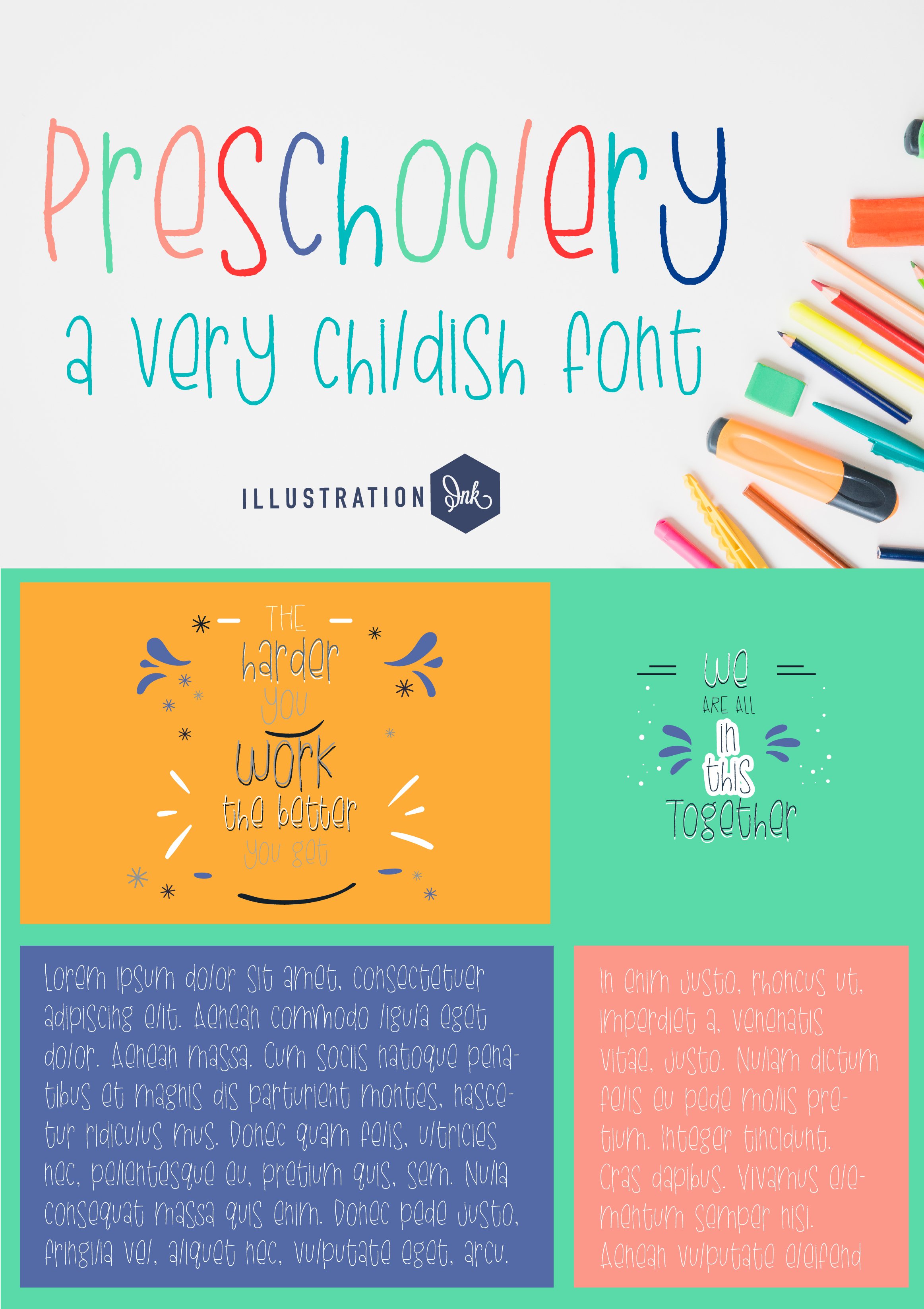 Hand-crafted, school themed font