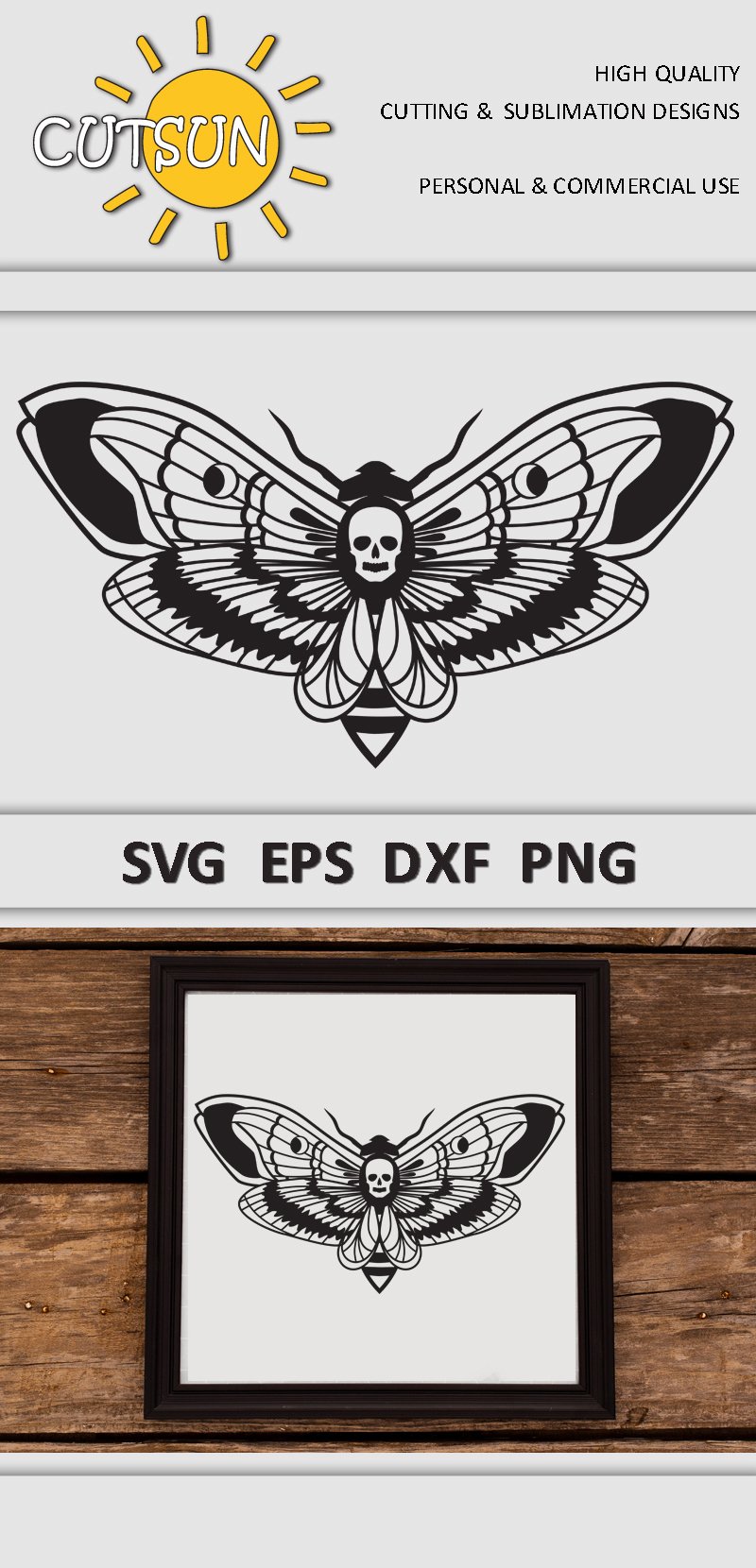 Halloween SVG | Death Moth SVG | Death Moth with Crescent