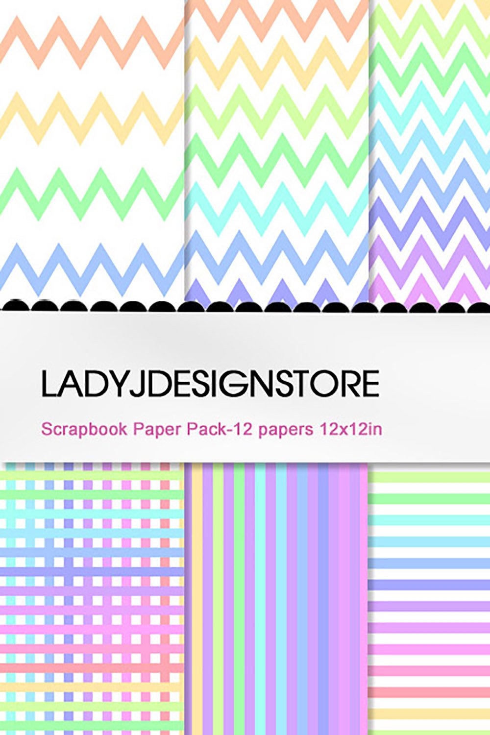 Digital Scrapbook Paper Pack - Iridescent Rainbow Pastel