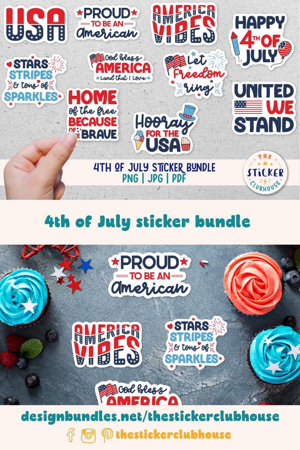 4th of July Stickers, Sticker Bundle Independence Day