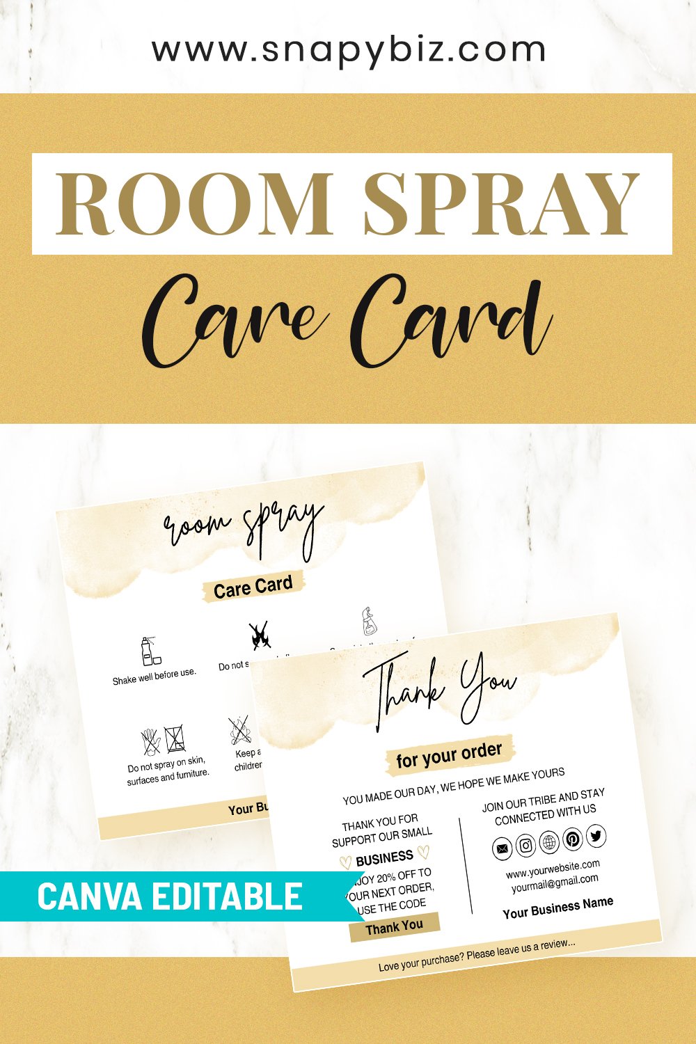 Customizable Room Spray Care Card