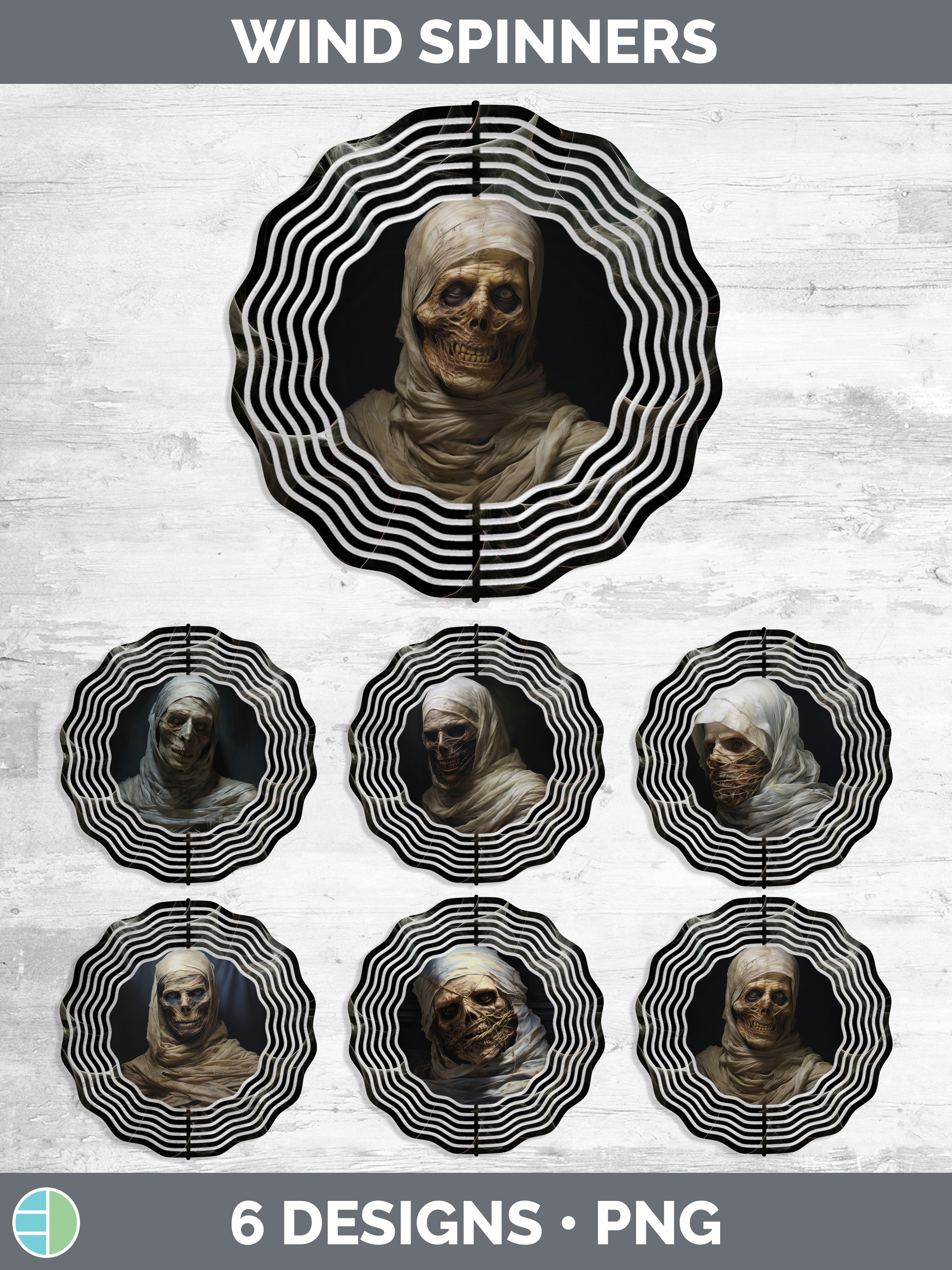 Halloween Mummy Wind Spinner | Sublimation Spinner Designs B