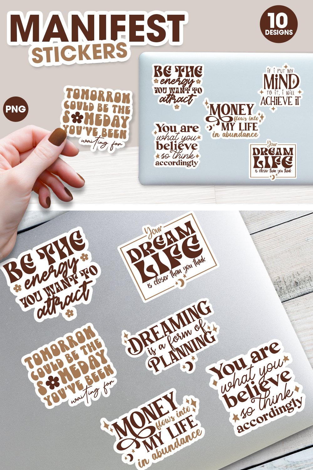 Manifest Sticker Bundle | Printable laptop stickers