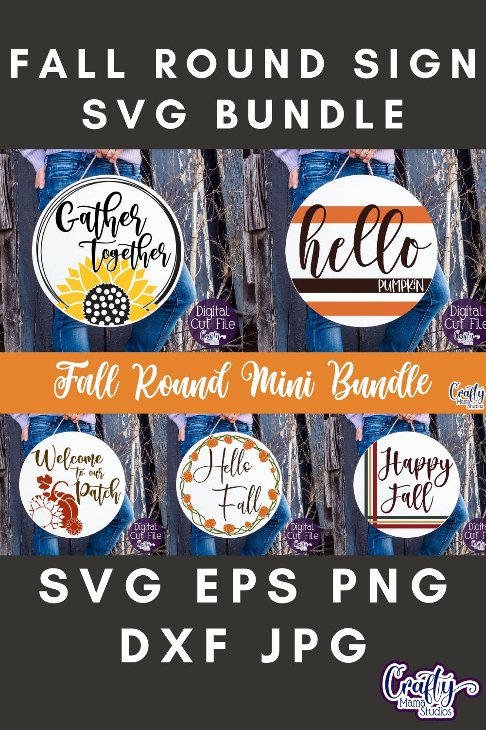 Fall Farmhouse Round Sign Mini Bundle | Autumn Door Hanger